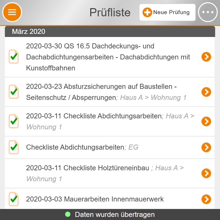 Der Service Bau-Checklisten von Open Experience GmbH